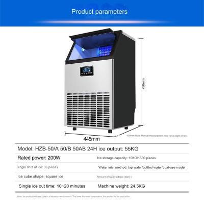 Cina 24.5 kg Macchine per il ghiaccio commerciale con doppio sistema di raffreddamento Produzione di ghiaccio rapida e stabile in vendita