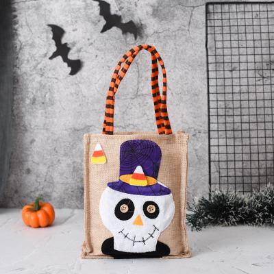 Cina Bottega di Halloween Ghost Bag Stregone zucca Gatto nero Bottega di caramelle 26 * 15cm di lino in vendita