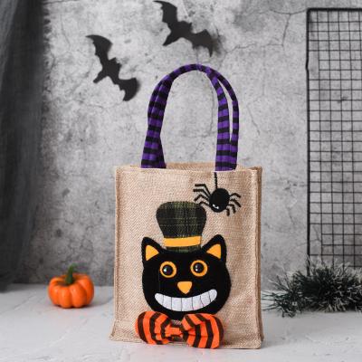 Cina Bottega di Halloween Ghost Bag Stregone zucca Gatto nero Bottega di caramelle 26 * 15cm di lino in vendita