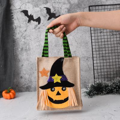 Cina Bottega di Halloween Ghost Bag Stregone zucca Gatto nero Bottega di caramelle 26 * 15cm di lino in vendita