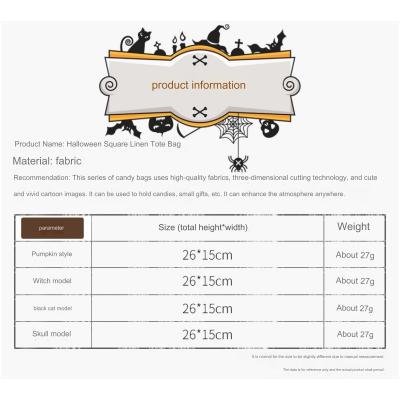 Cina Ordine personalizzato Halloween tema Caramelle Borsa da mano Lenzuola 27g Piccoli regali Borsa Stregone zucca in vendita