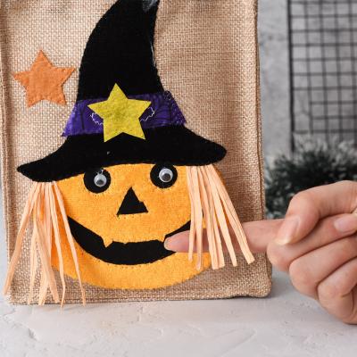 Cina Ordine personalizzato Halloween tema Caramelle Borsa da mano Lenzuola 27g Piccoli regali Borsa Stregone zucca in vendita