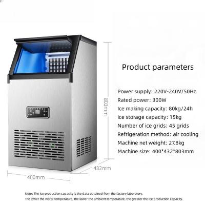 China 80kg/24h Ice Making Capacity Ice Block Nugget Ice Maker for Ice in Food Beverage Shops for sale