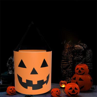 Cina LOGO Stampato luce LED Halloween zucca sacchetto per bambini Trick or Treat Candy Bucket in vendita