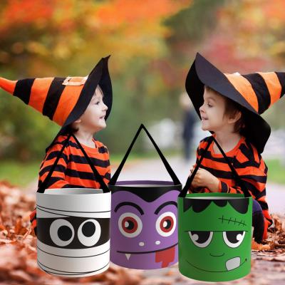 Cina LOGO Stampato luce LED Halloween zucca sacchetto per bambini Trick or Treat Candy Bucket in vendita
