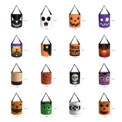 Cina LOGO Stampato luce LED Halloween zucca sacchetto per bambini Trick or Treat Candy Bucket in vendita