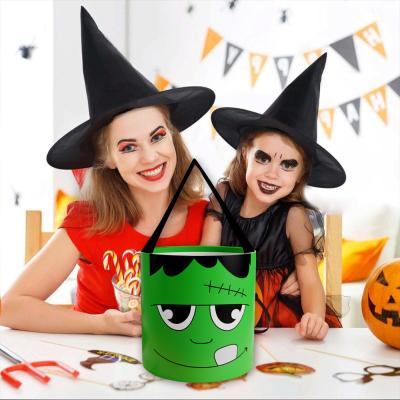 Cina LOGO Stampato luce LED Halloween zucca sacchetto per bambini Trick or Treat Candy Bucket in vendita