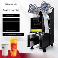China Plastic Packaging Material Cup Sealing Machine Automatic 400-600 cups/H for Bubble Tea for sale