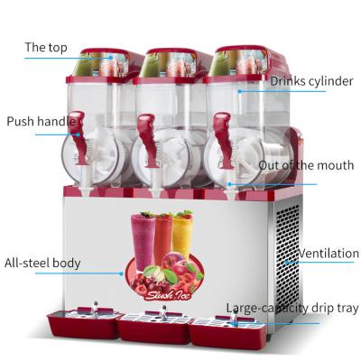 중국 상업용 고 용량 12L / 2 * 12L / 3 * 12L 얼음 슬러시 제조를위한 다재다능한 슬러시 기계 판매용