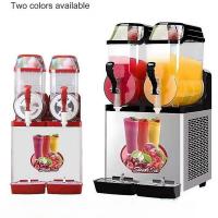 China 220V Independent Temperature Control Slush Machine for Fruit Juice Processing 2 Tanks for sale
