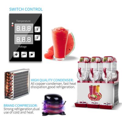 중국 슬러시 메이커 전압 220-240v 12L/2*12L/3*12L 상업용 슬러시 머신 아이스 프래프 판매용
