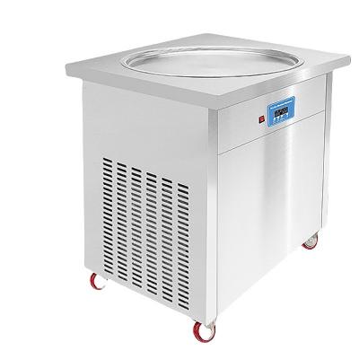 China Food Grade Stainless Steel Fried Ice Cream Rolling Flat Pan Fry Ice Roll Machine for sale