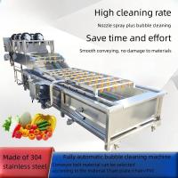 China Fully Automatic Industrial Fruit Vegetable Bubble Washing Machine for Processing Plant for sale