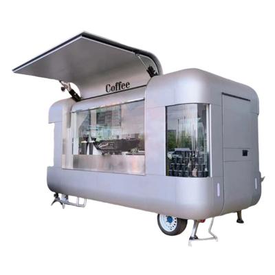 China Fast Food Trailer With Eletric Power Source Stainless Steel Manufacturing Food Truck for sale