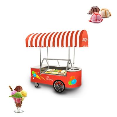 China 300 L Capacity Marble Ice Cream Vending Van for Outdoor Mobile Gelato Truck Sales for sale