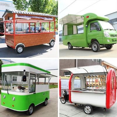 China Electric Power Mobile Food Cart on Wheels for Street Restaurant Coffee Milk Tea Shop for sale