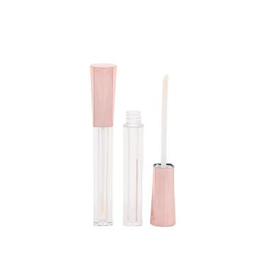 China Octagonal Diamond Metal Aluminum Cover Plastic Lip Glaze Tube for sale