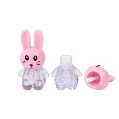 China Portable Bunny Lip Glaze Tube with Brush Customizable Color and Easy To Carry for sale
