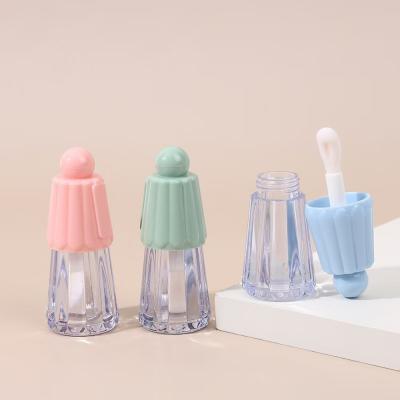 China Cosmetic Type Lip Gloss 4.5ml Plastic Tube With Umbrella Shape Cover In Various Colors for sale