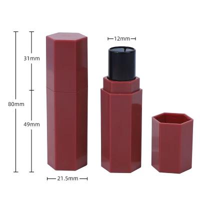China Hexagonale plastic lippenstiftbuis voor lippenstiftblushstick en glanzend effect 5 ml Proefgeleverd Te koop