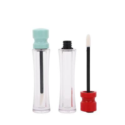 China Plastic lip glaze tube with waist-length lid and various colors for sale
