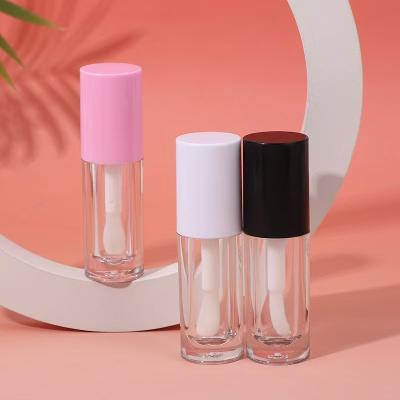 Cina Bianco, nero, rosa tubo di plastica labbra lucido con spazzola, logo personalizzabile in vendita