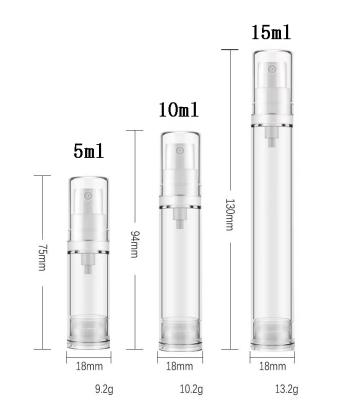 Cina Flacone airless in plastica da 5ml 10ml 15ml per crema contorno occhi in vendita