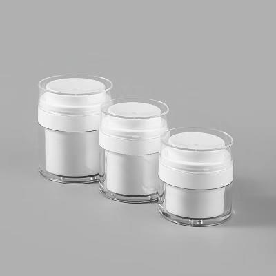 China Customized Plastic Acrylic Airless Jar with PP Material and Silkscreen Print for Cosmetic Lotion and Face Cream for sale