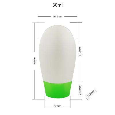 China Oval PP Sunscreen Cream Bottle with Single Shell Cap for Empty Packaging in 30g and 50g Sizes for sale