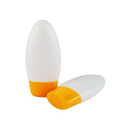 China White Oval Shape Sunscreen Cream Bottle with Customized Color PP Material for Cosmetic Packaging for sale