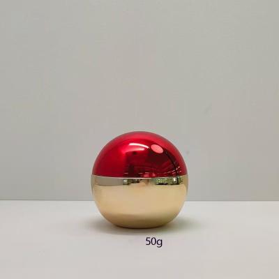 China Custom Color 50g PS Plastic Lightweight Spherical Cream Jar with 100% Fresh PET and 20 Days Lead Time for sale
