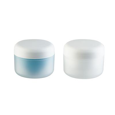 China White Blue Matt Surface PP Plastic Cream Jar with 100% Fresh PP for Cosmetic Packaging for sale