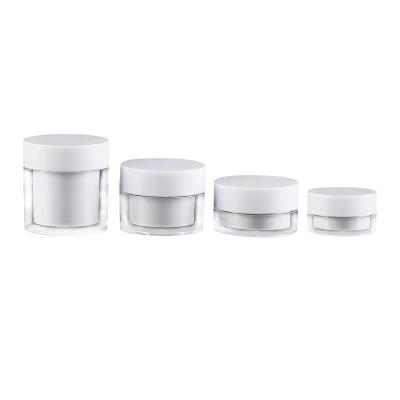 China High Transparent 15g 30g 50g AS Plastic Double Layer Round Cream Jar for sale