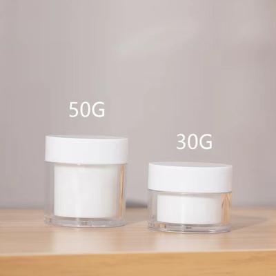 China High Quality15g 30g 50g AS Plastic Double Layer Round Cream Jar for sale