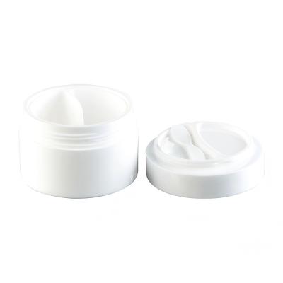 China 50g+50g Food Grade PP Cream Jar with Glossy/Frosted Surface and Screw Cap Sealing for Cosmetic Packaging for sale
