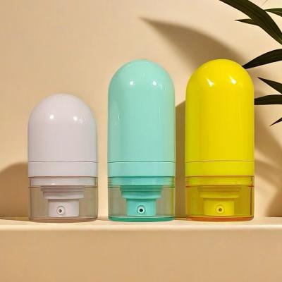 China Travel Size Upside Down Airless Pump Bottle with Adjustable Spray Nozzle and Smooth Surface for Personal Care for sale