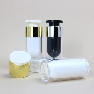 China Heart-inner Shape Acrylic Airless Cosmetic Bottle with High-ended Quality for Skincare Customizable in 15ml 30ml 50ml for sale
