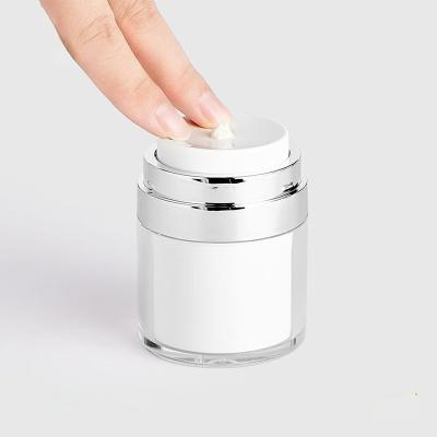China 30g 50g 100g PP PS Plastic Airless Cream Jar with Airless Pump and Customized Logo for sale