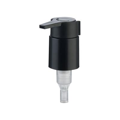 China Custom Black and Cream PP Nozzle Lotion Pump with Short and Long Nozzle and Aluminum-Plastic Cap for sale