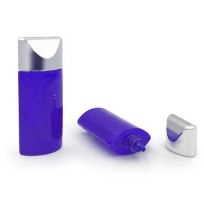 China 50ml Silver Cap Oval Sunscreen Lotion Bottle - Cosmetic Plastic Container for Skincare and BB Cream for sale