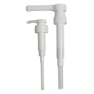 China Wholesale Food Grade PP Plastic Syrup Dispenser Pump with Big Dosage 8cc 10cc 30cc in 28mm 33mm 38mm Sizes for sale