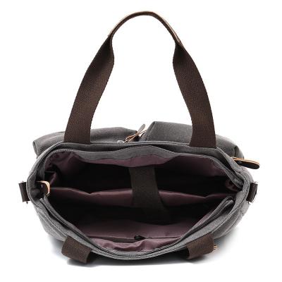 China Washable Mens Canvas Briefcase Laptop Bag For 11.6 / 14 Inch Notebook Computer for sale