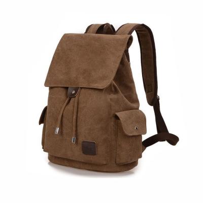 China Retro Brown Canvas Backpack Multi-functional Inner Pockets Large Capacity Outdoor Sports Backpack Durable and long-lasting Style for sale