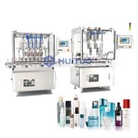 China Automatic Linear Screw Bottle Servo Capping Machine With Cap Elevator And Sorter for sale