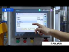Huituo linear flowmeter filling machine for laundry detergent, with automactic changeover