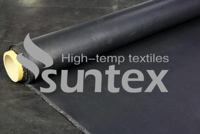 China Water resistance Neoprene Coated Fiberglass Chemical Resistant Fabric Black Color Weather Resistance for sale