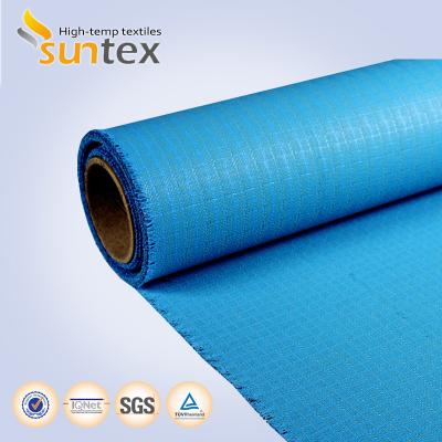 China O silicone azul revestiu a tela da fibra de vidro para a proteção de solda, a isolação térmica, a junção de expansão, etc. à venda