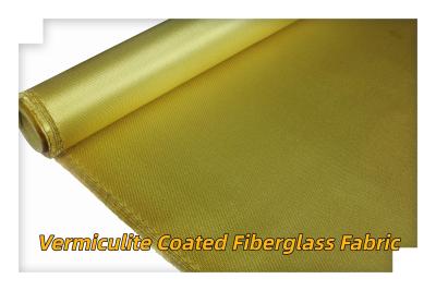 China Vermiculite Coated Fiberglass Fabric   Fireproof Thermal Insulation for sale