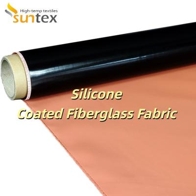China Fire Retardant Silicone Coated Fiberglass Fabric with Enhanced Durability and Double Sided Coating Alkali Free for sale
