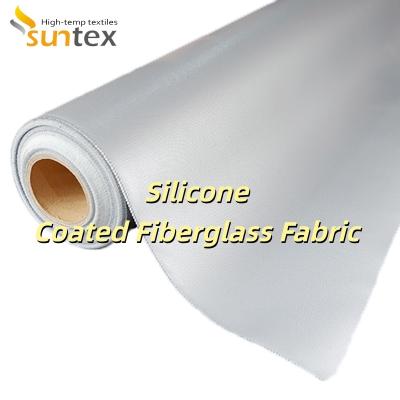 China Tear Resistant Alkali Free Grey Color Silicone Coated Fiberglass Fabric for Industrial Insulation for sale